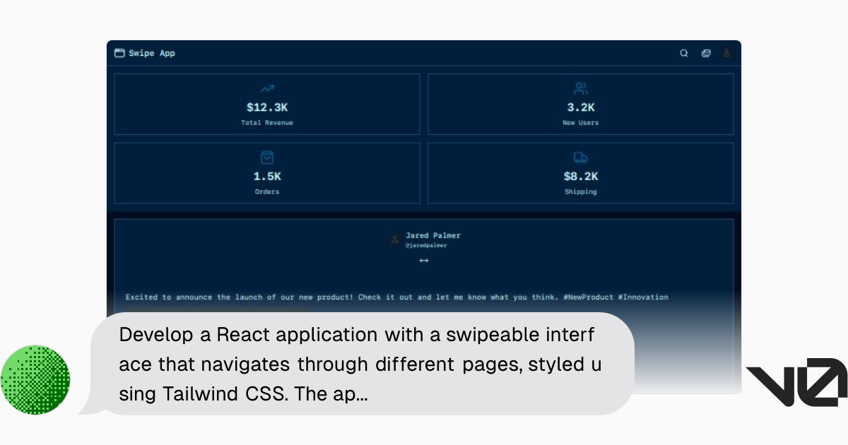 Develop a React application with a swipeable interface that navigates ...