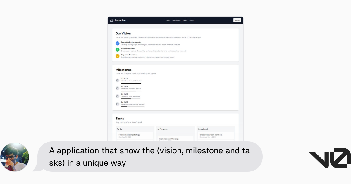 A application that show the (vision, milestone and tasks) in a unique ...