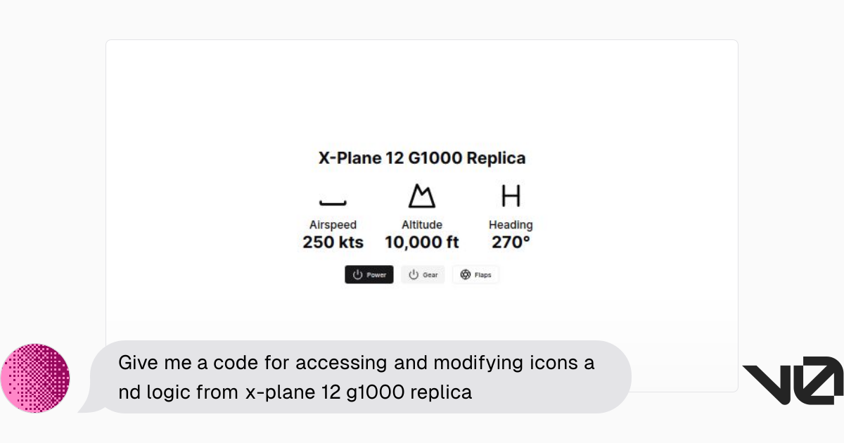 Give me a code for accessing and modifying icons and logic from x-plane ...