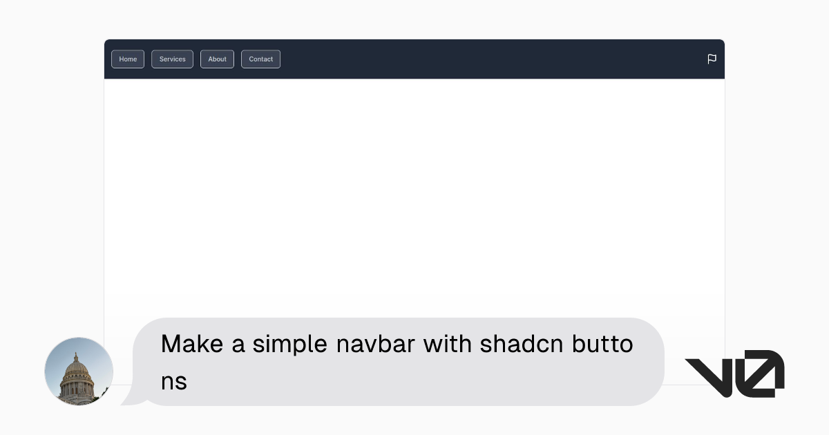Make a simple navbar with shadcn buttons | A shadcn/ui and v0 generation - v0