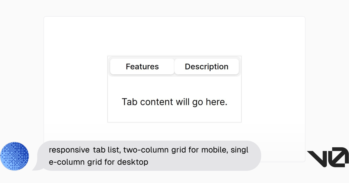 responsive tab list, two-column grid for mobile, single-column grid for ...