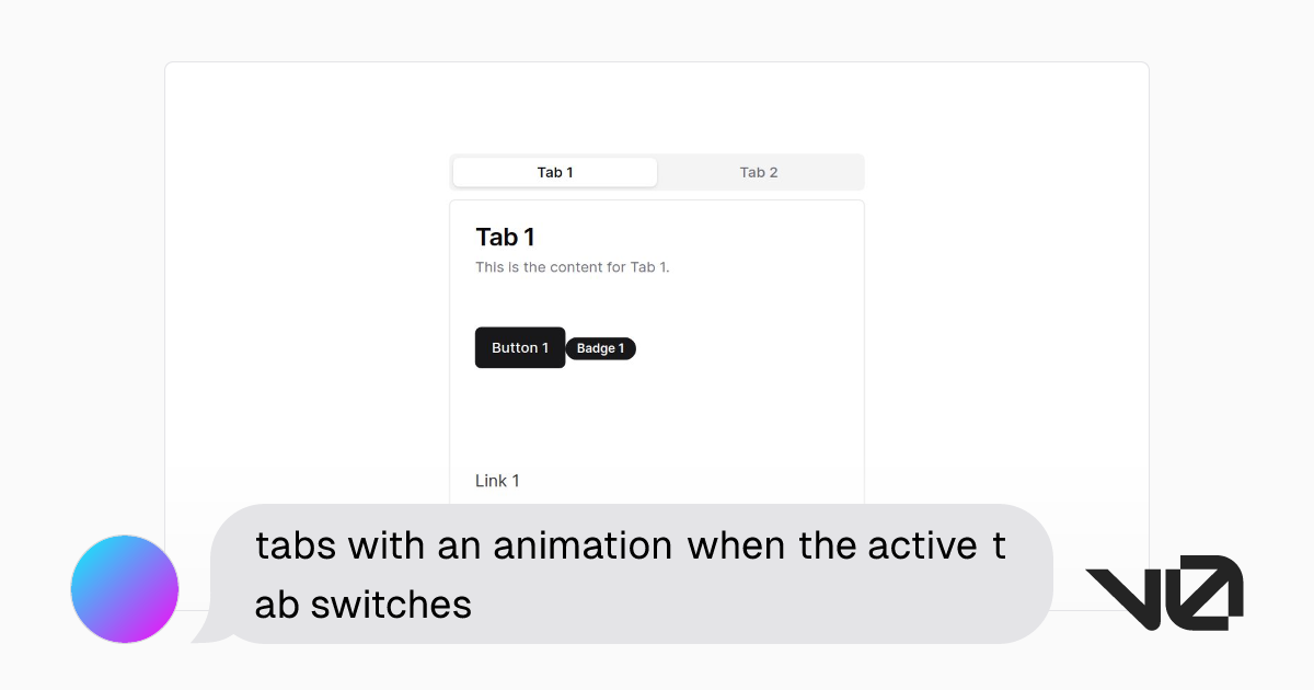 tabs with an animation when the active tab switches | A shadcn/ui and v0 generation - v0