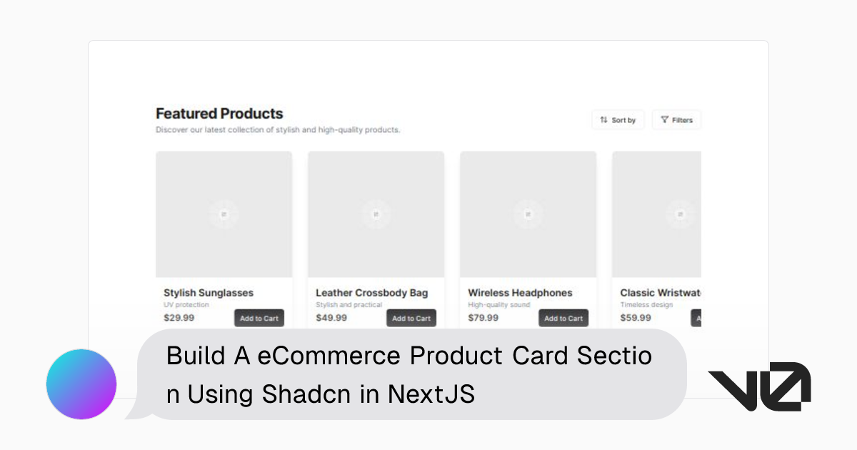 Build A eCommerce Product Card Section Using Shadcn in NextJS | A shadcn/ui and v0 generation - v0