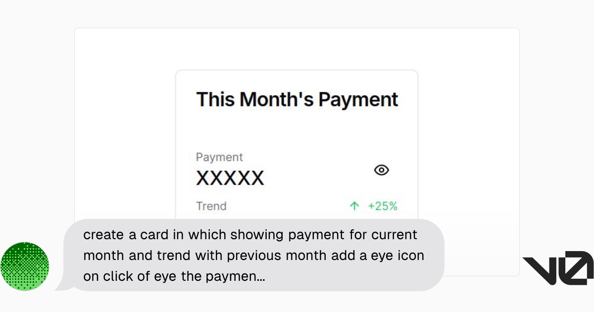 create a card in which showing payment for current month and trend with ...