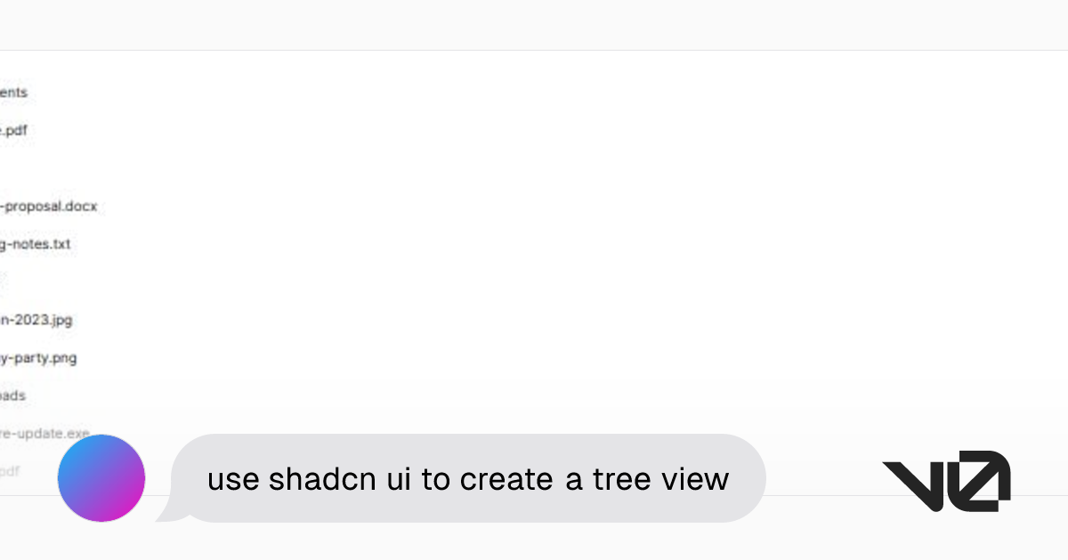 use shadcn ui to create a tree view | A shadcn/ui and v0 generation - v0