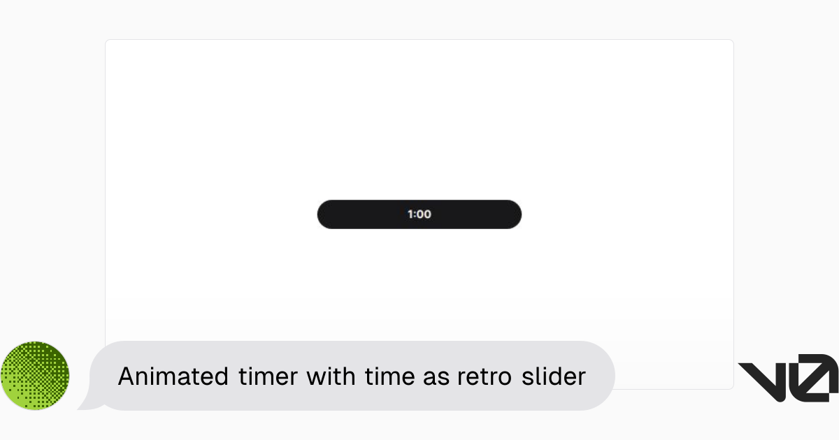 Animated timer with time as retro slider | A shadcn/ui and v0 ...