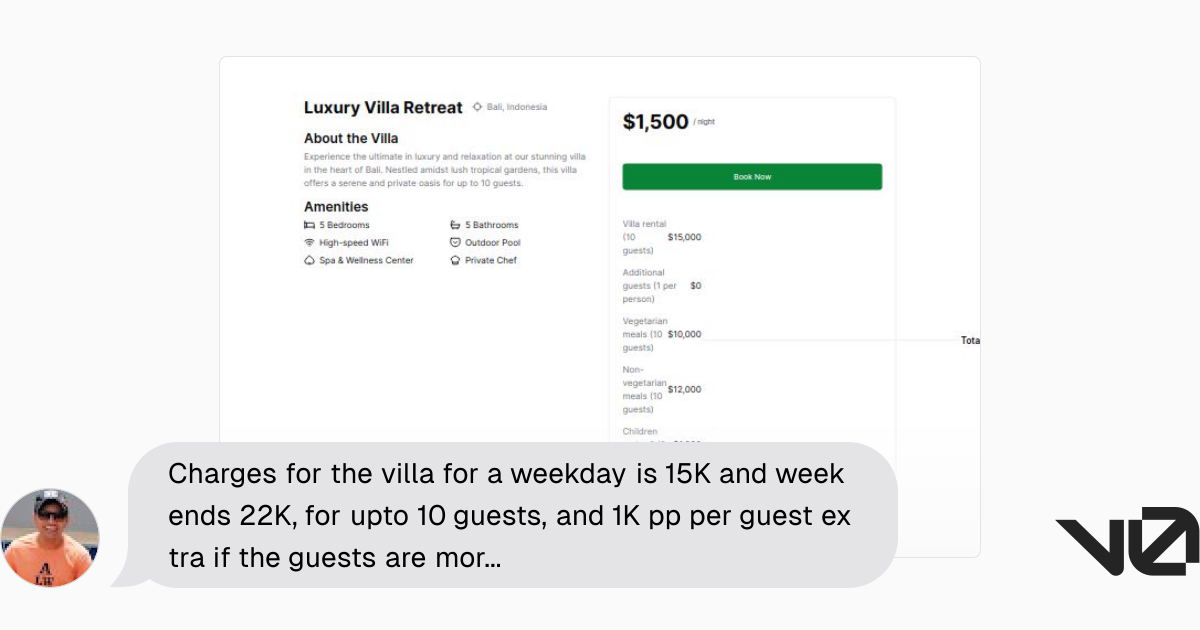 Charges for the villa for a weekday is 15K and weekends 22K, for upto ...