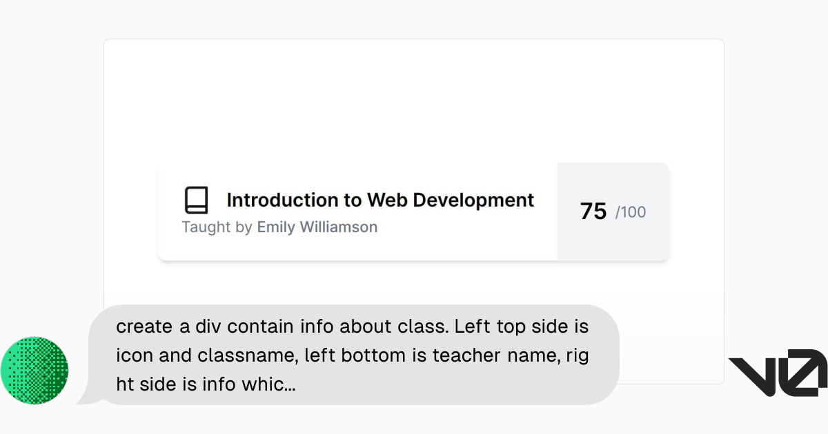 create a div contain info about class. Left top side is icon and ...