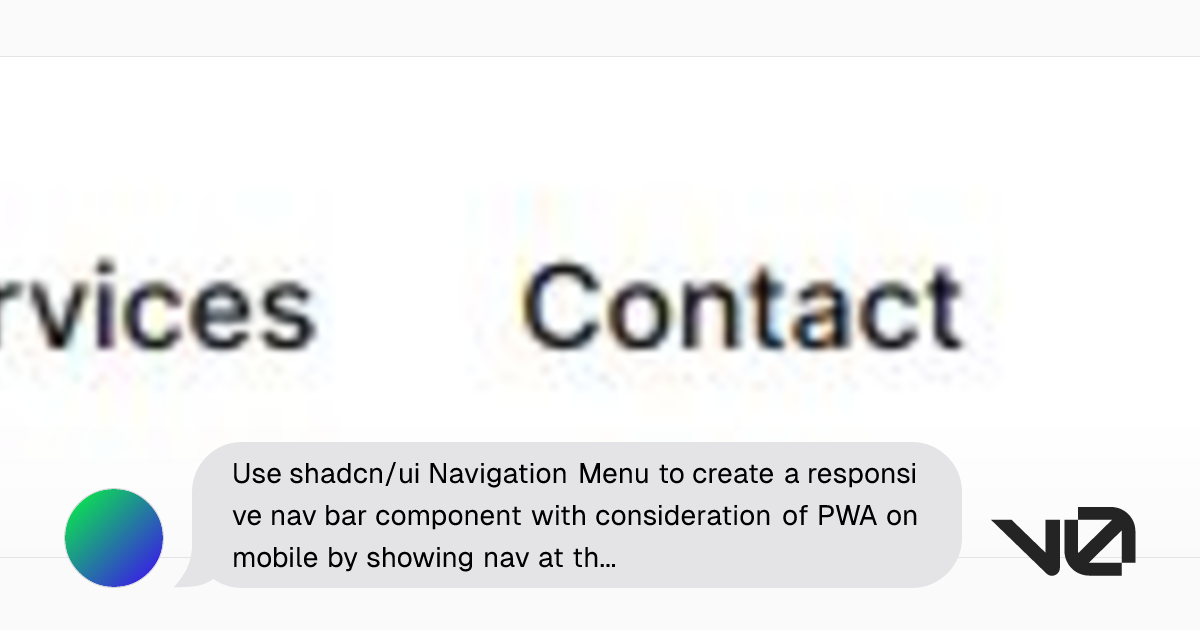 Use shadcn/ui Navigation Menu to create a responsive nav bar component ...