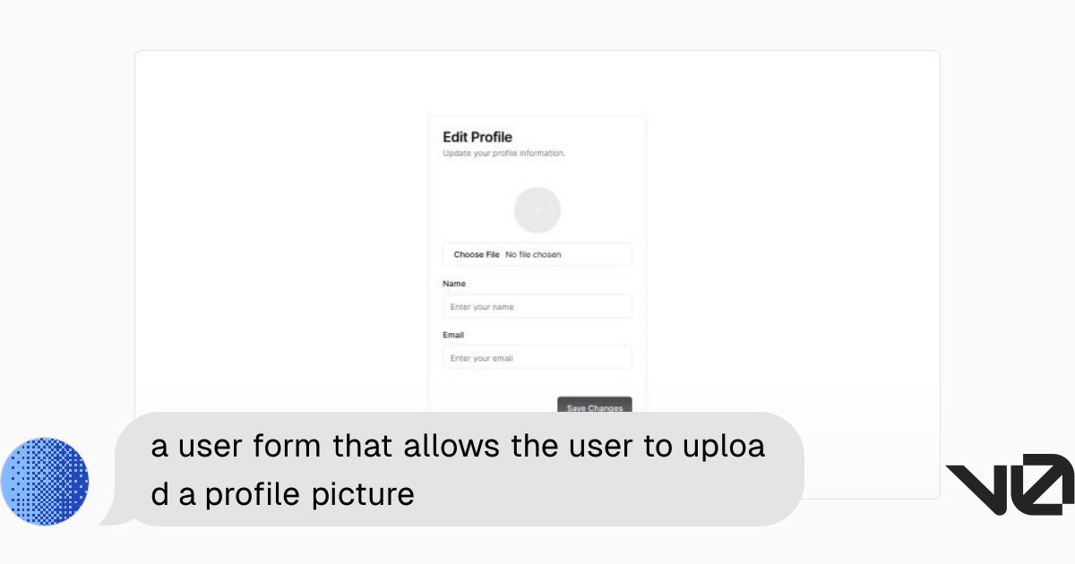 a user form that allows the user to upload a profile picture | A shadcn ...