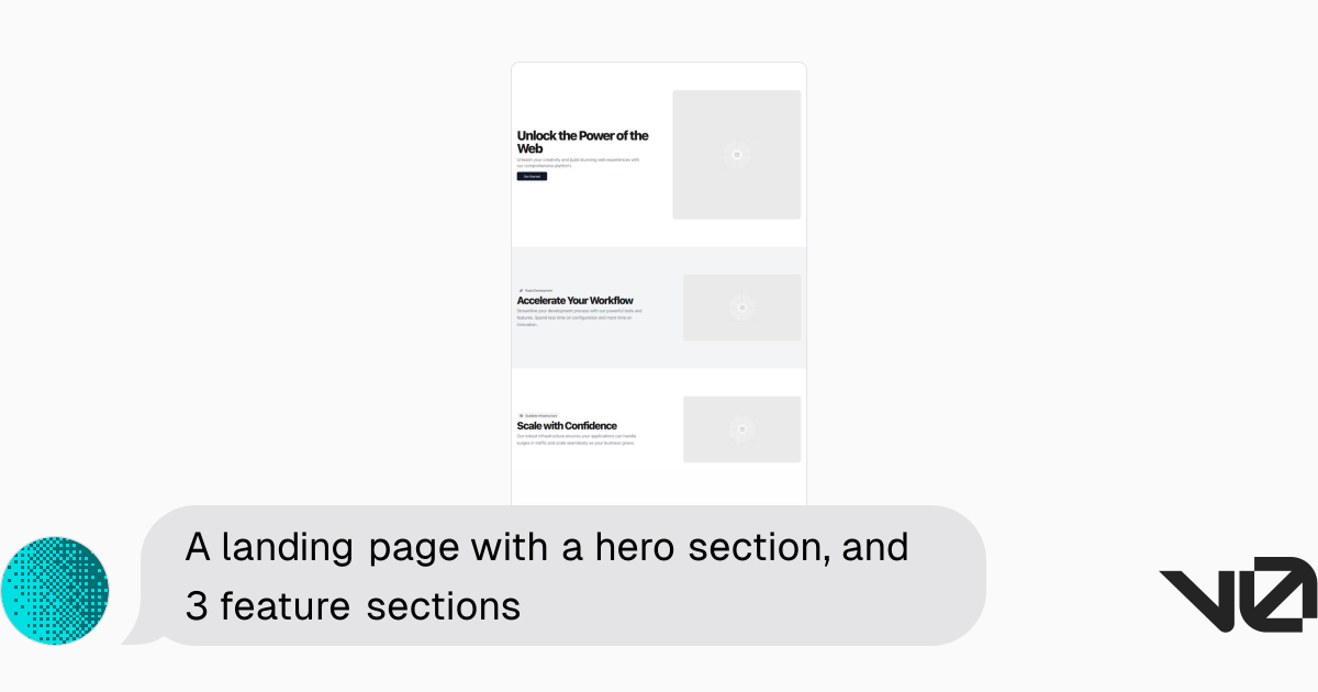 A landing page with a hero section, and 3 feature sections | A shadcn ...