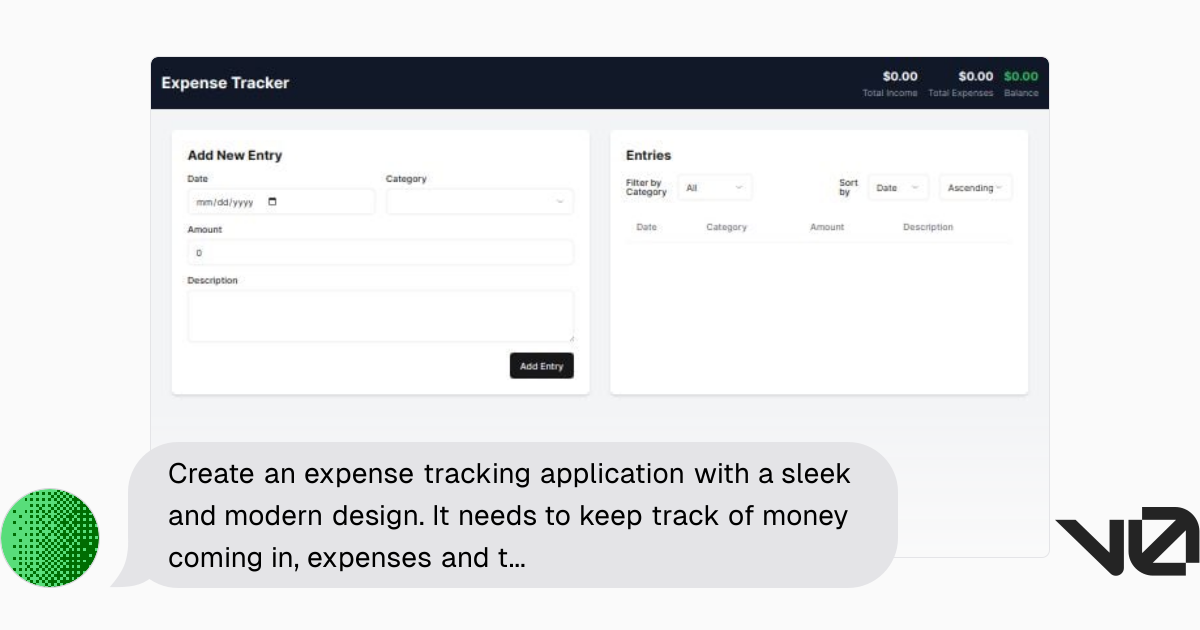 Create an expense tracking application with a sleek and modern design ...