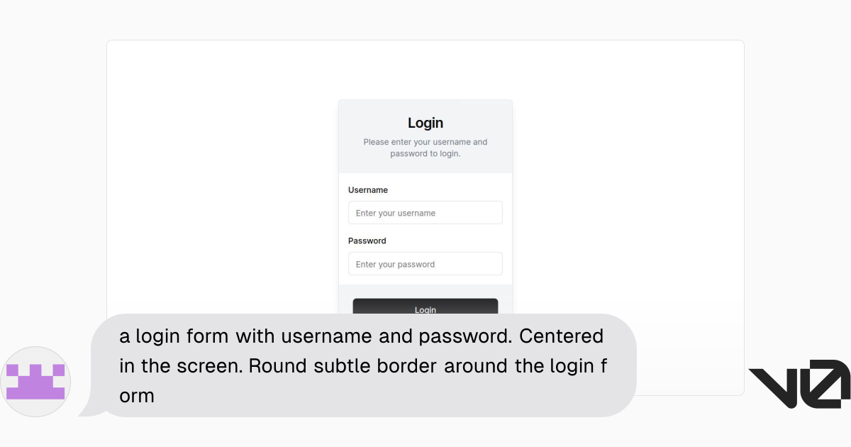 a login form with username and password. Centered in the screen. Round ...