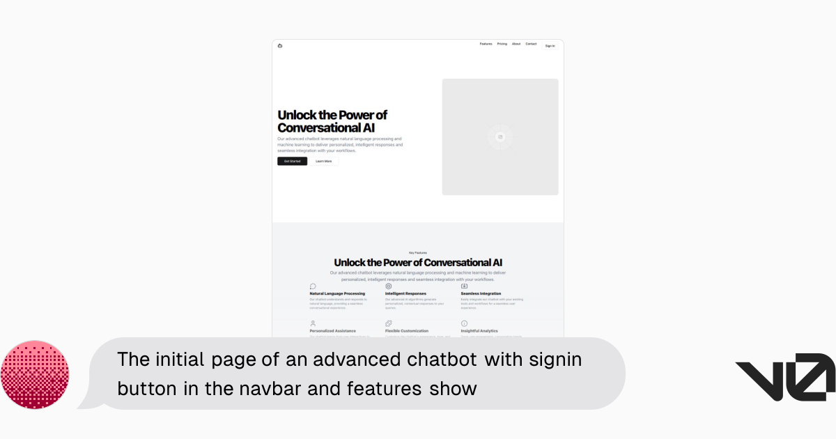 The initial page of an advanced chatbot with signin button in the ...