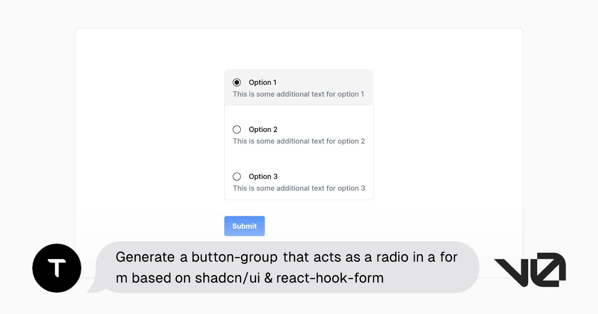 Generate a button-group that acts as a radio in a form based on shadcn ...