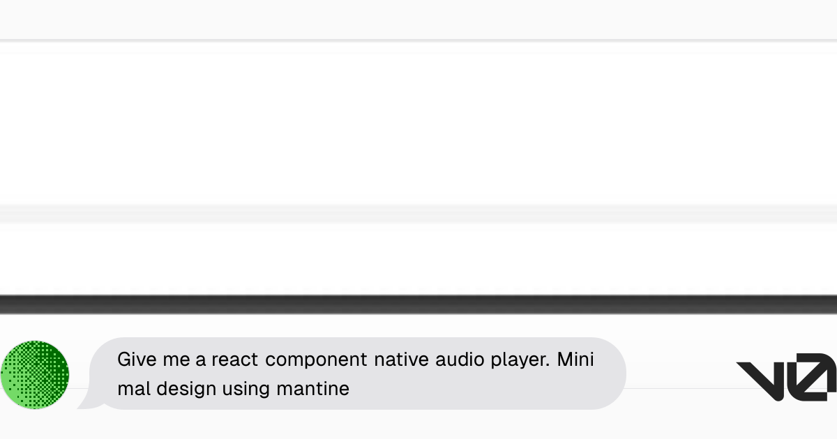 Give me a react component native audio player. Minimal design using ...