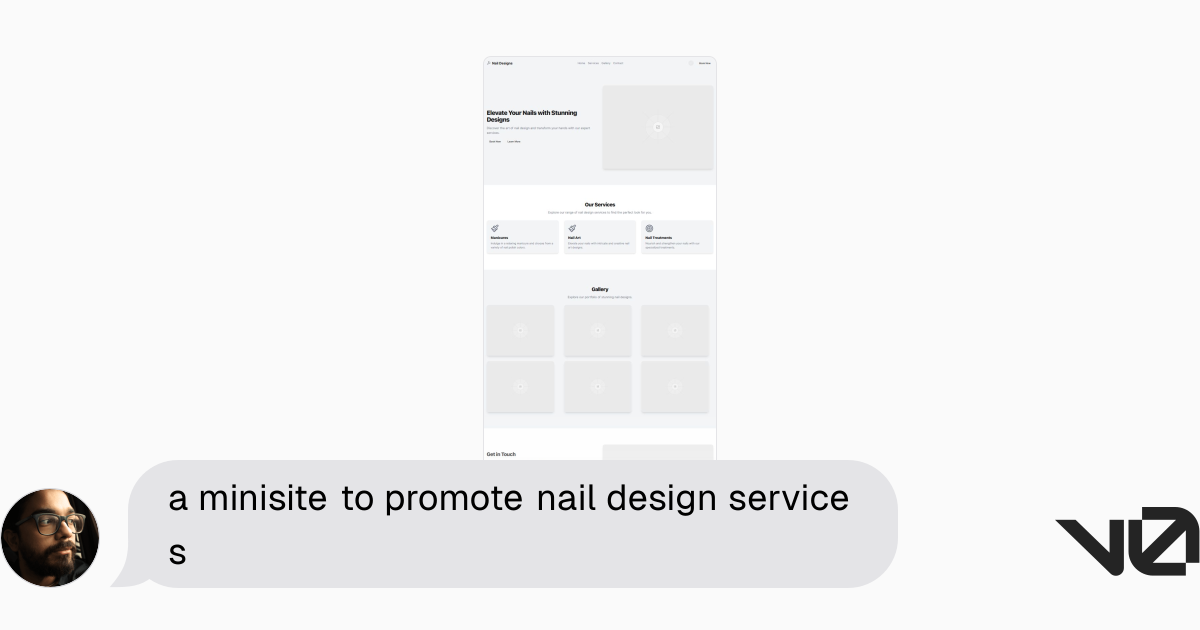 a minisite to promote nail design services | A shadcn/ui and v0 ...