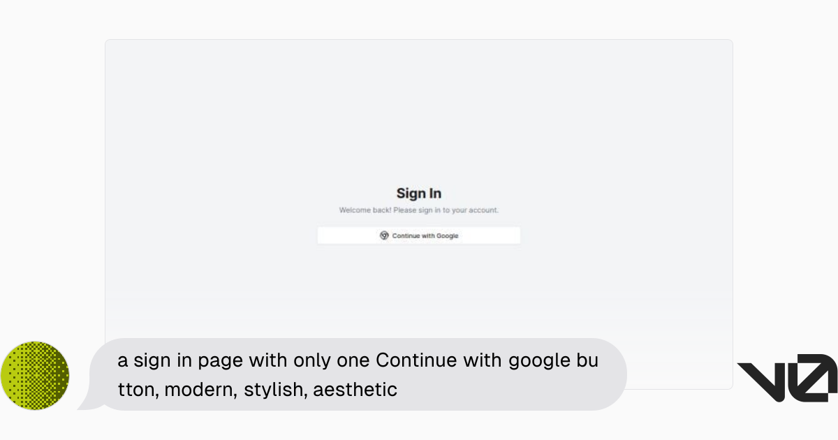 a sign in page with only one Continue with google button, modern ...