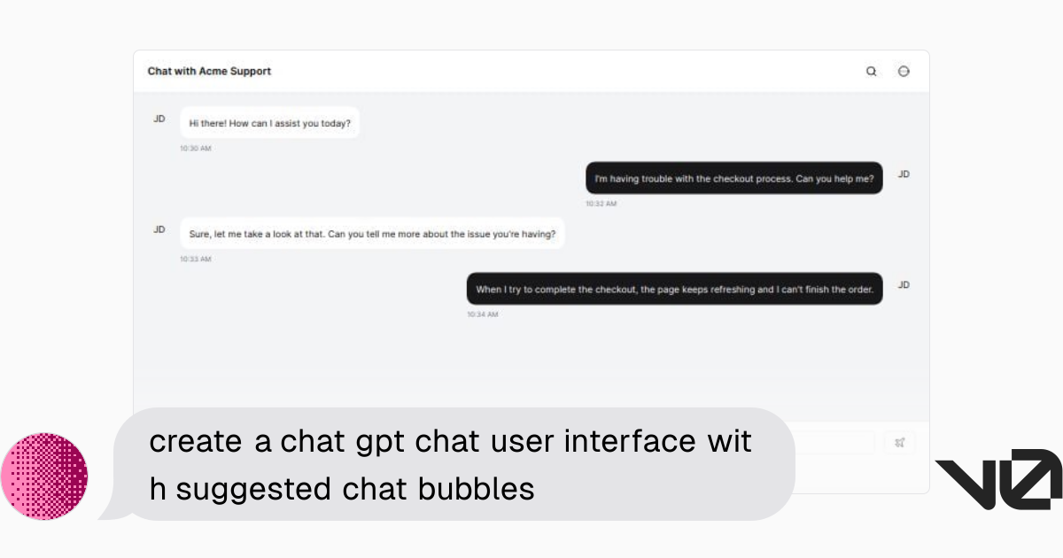 create a chat gpt chat user interface with suggested chat bubbles | A ...