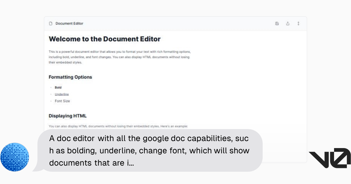 A doc editor with all the google doc capabilities, such as bolding ...