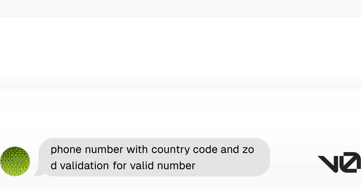 phone number with country code and zod validation for valid number | A ...