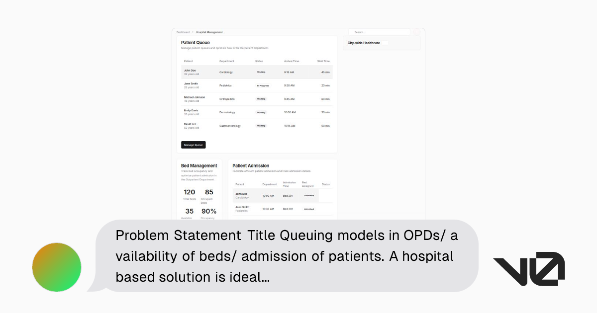 Problem Statement Title Queuing models in OPDs/ availability of beds ...