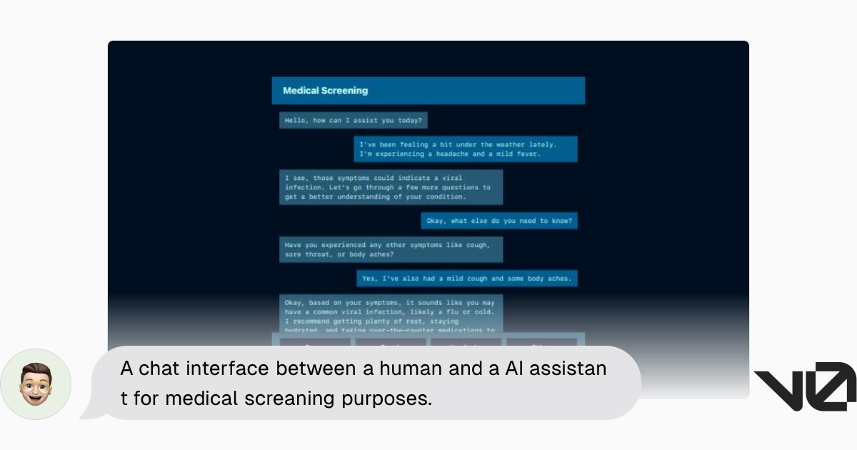A chat interface between a human and a AI assistant for medical ...