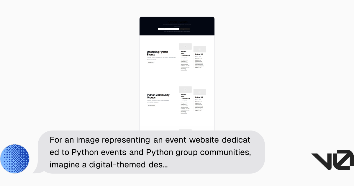 For an image representing an event website dedicated to Python events ...