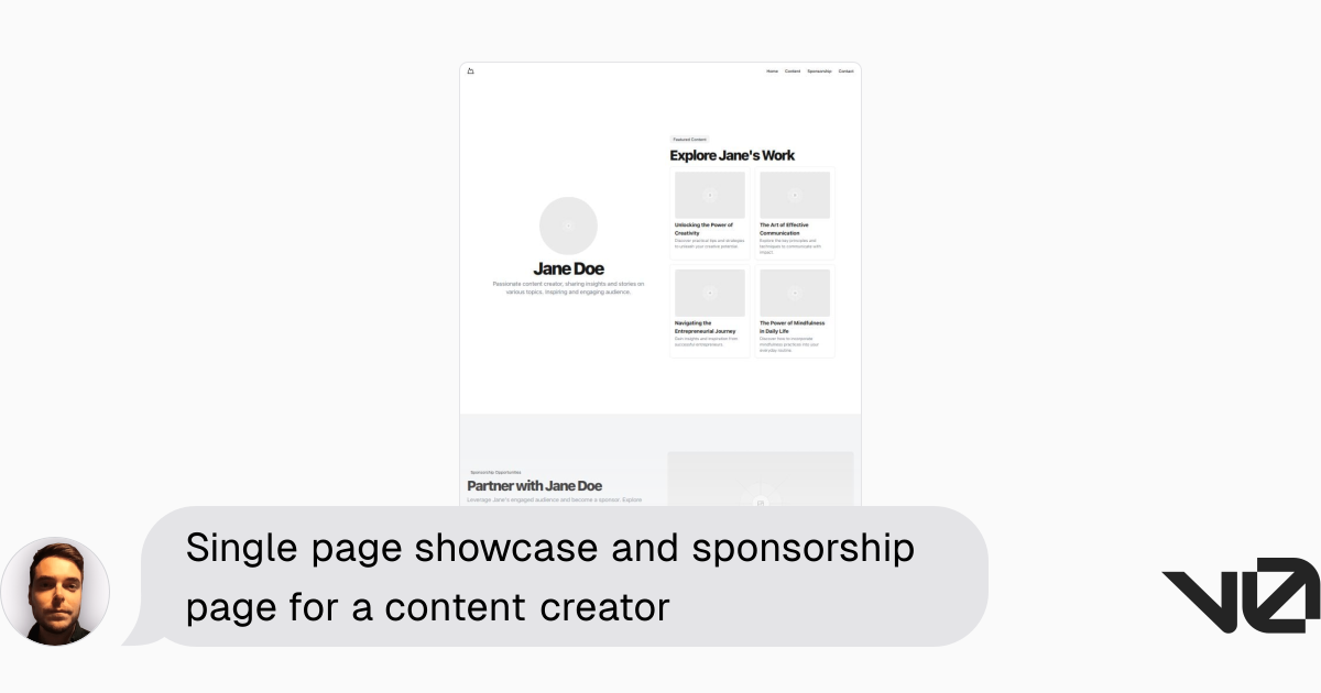 Single page showcase and sponsorship page for a content creator | A ...