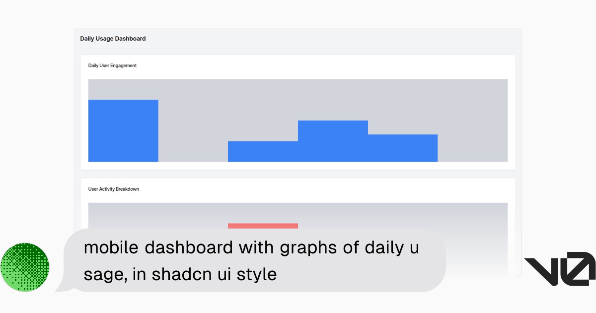 mobile dashboard with graphs of daily usage, in shadcn ui style | A ...