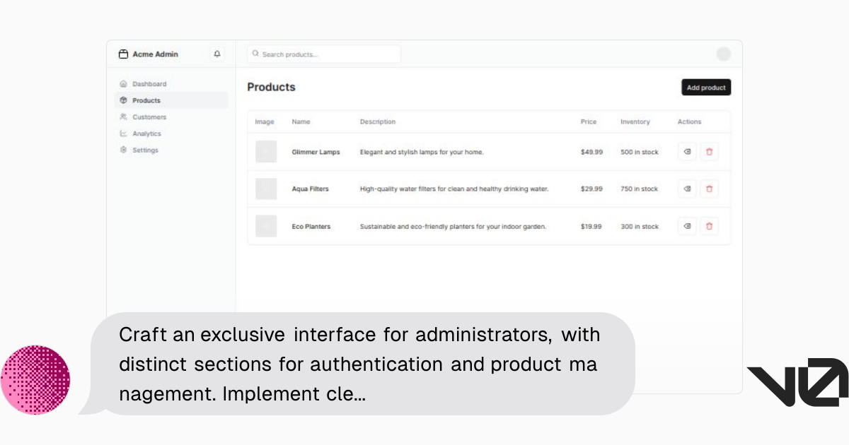 Craft an exclusive interface for administrators, with distinct sections ...