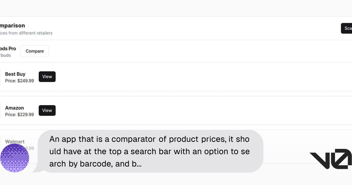 An app that is a comparator of product prices, it should have at the ...