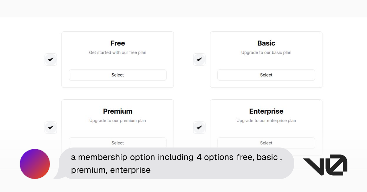 a membership option including 4 options free, basic , premium ...