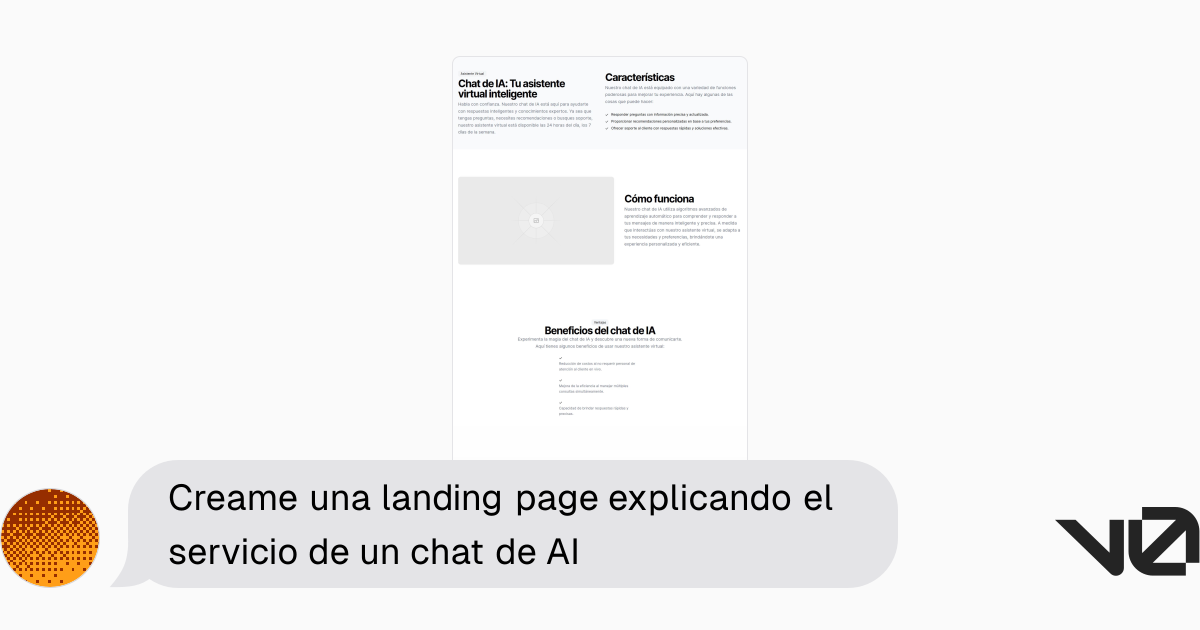 Creame una landing page explicando el servicio de un chat de AI | A ...