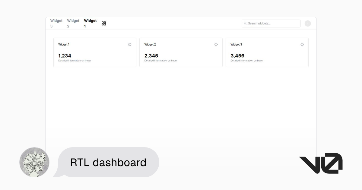 RTL dashboard | A shadcn/ui and v0 generation - v0