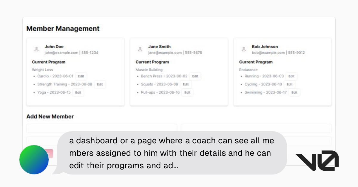 a dashboard or a page where a coach can see all members assigned to him ...