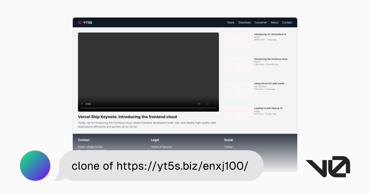 clone of https://yt5s.biz/enxj100/ | A shadcn/ui and v0 generation - v0
