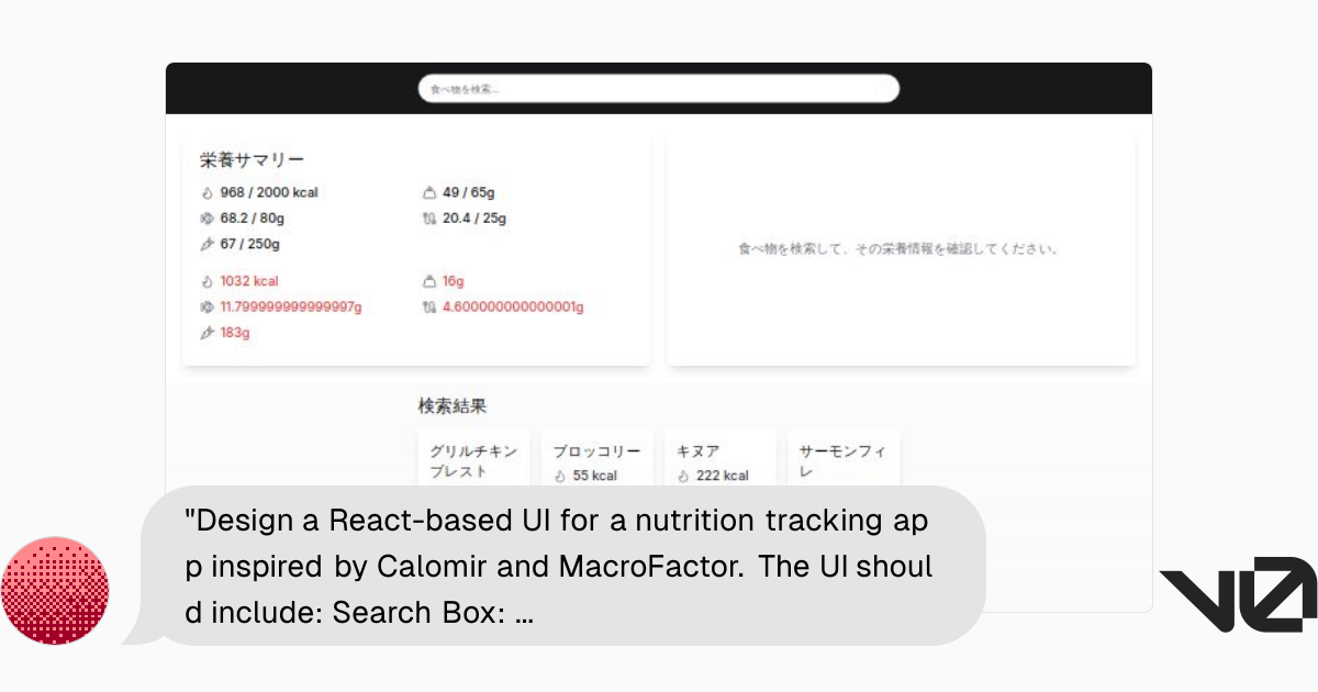 "Design a React-based UI for a nutrition tracking app inspired by ...