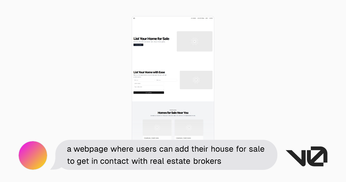 a webpage where users can add their house for sale to get in contact ...