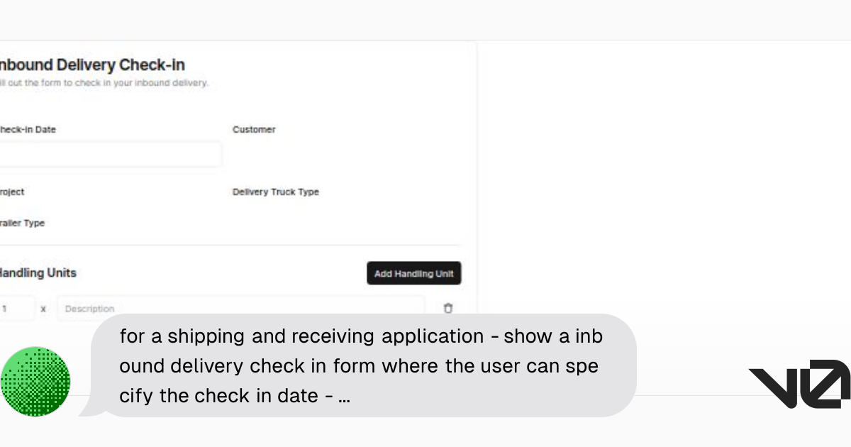 for a shipping and receiving application - show a inbound delivery ...