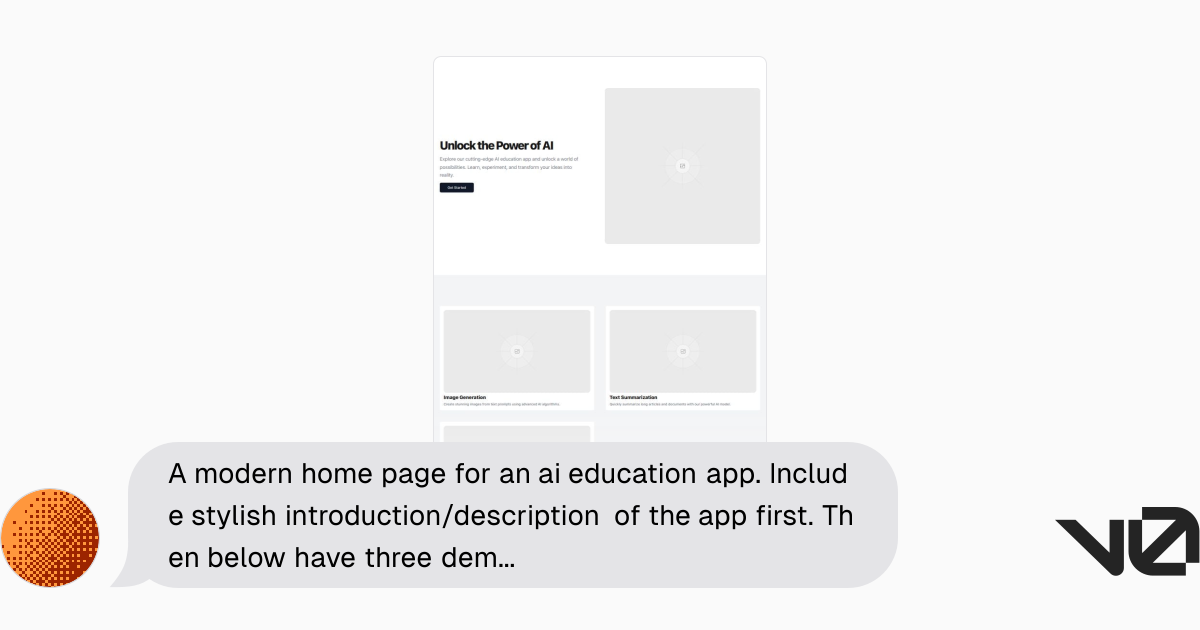 A modern home page for an ai education app. Include stylish ...