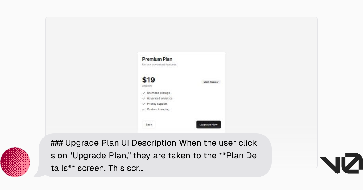 Upgrade Plan UI Description When the user clicks on "Upgrade Plan ...