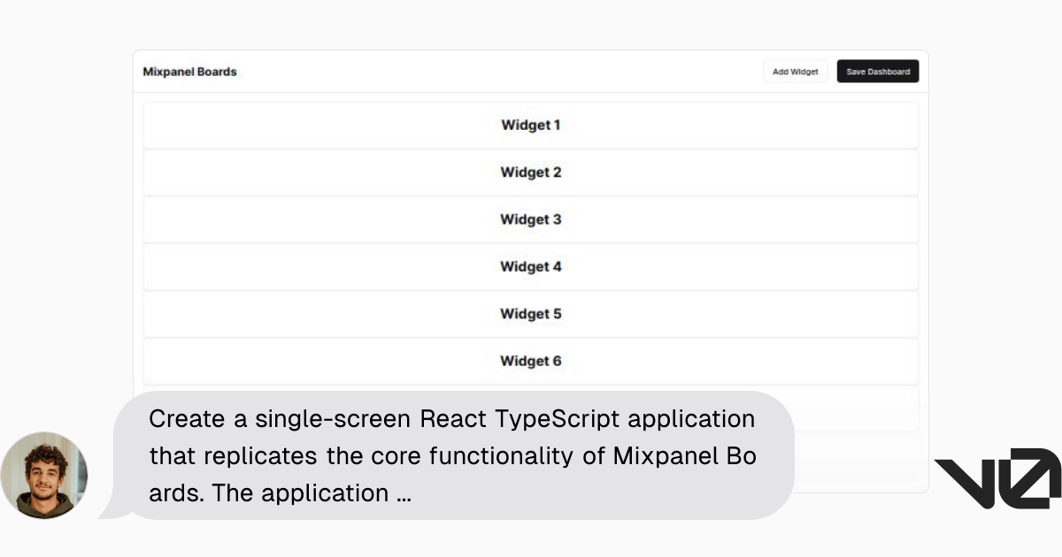 Create a single-screen React TypeScript application that replicates the ...