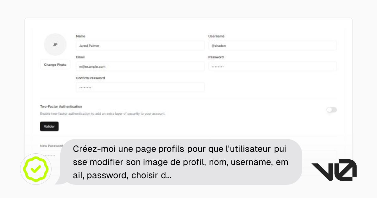 Créez-moi une page profils pour que l'utilisateur puisse modifier son ...