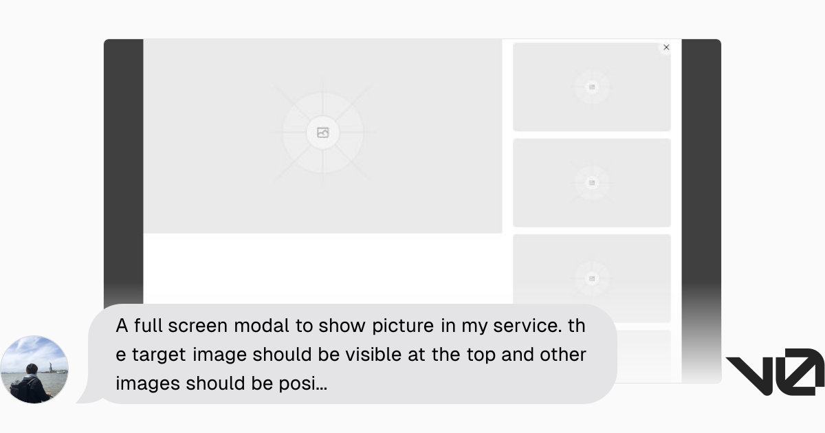 A full screen modal to show picture in my service. the target image ...
