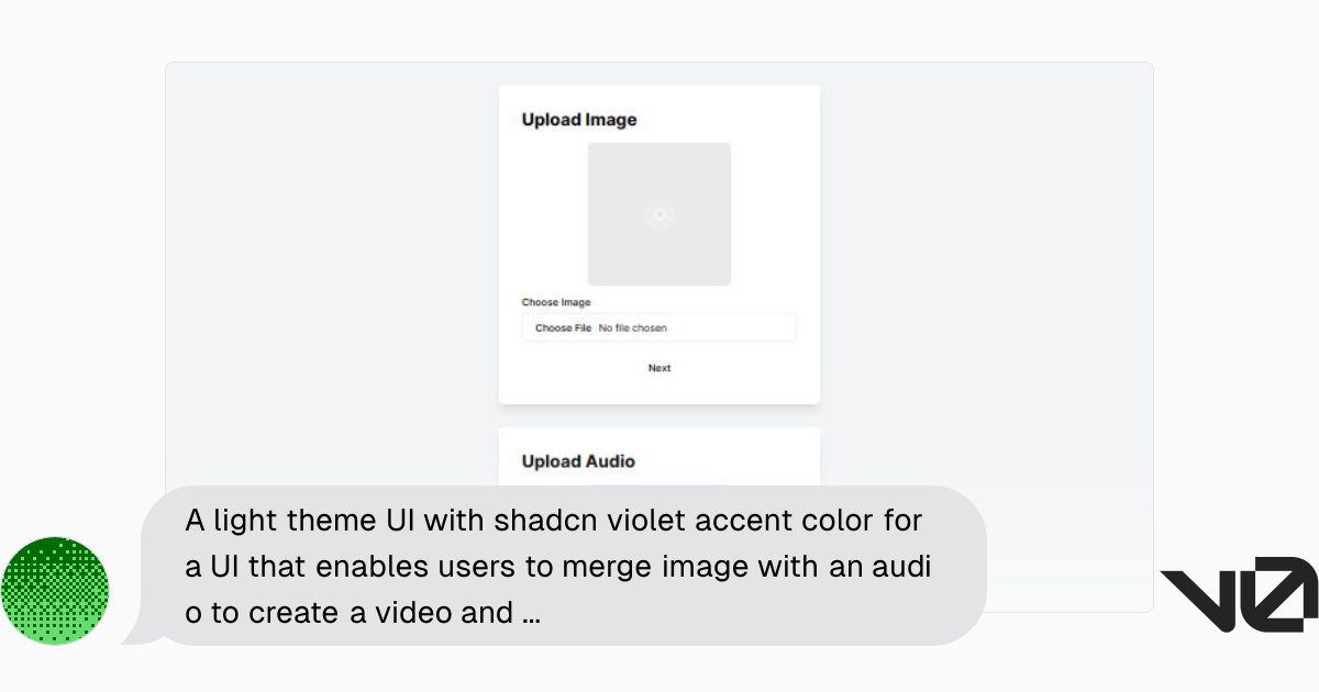 A light theme UI with shadcn violet accent color for a UI that enables ...