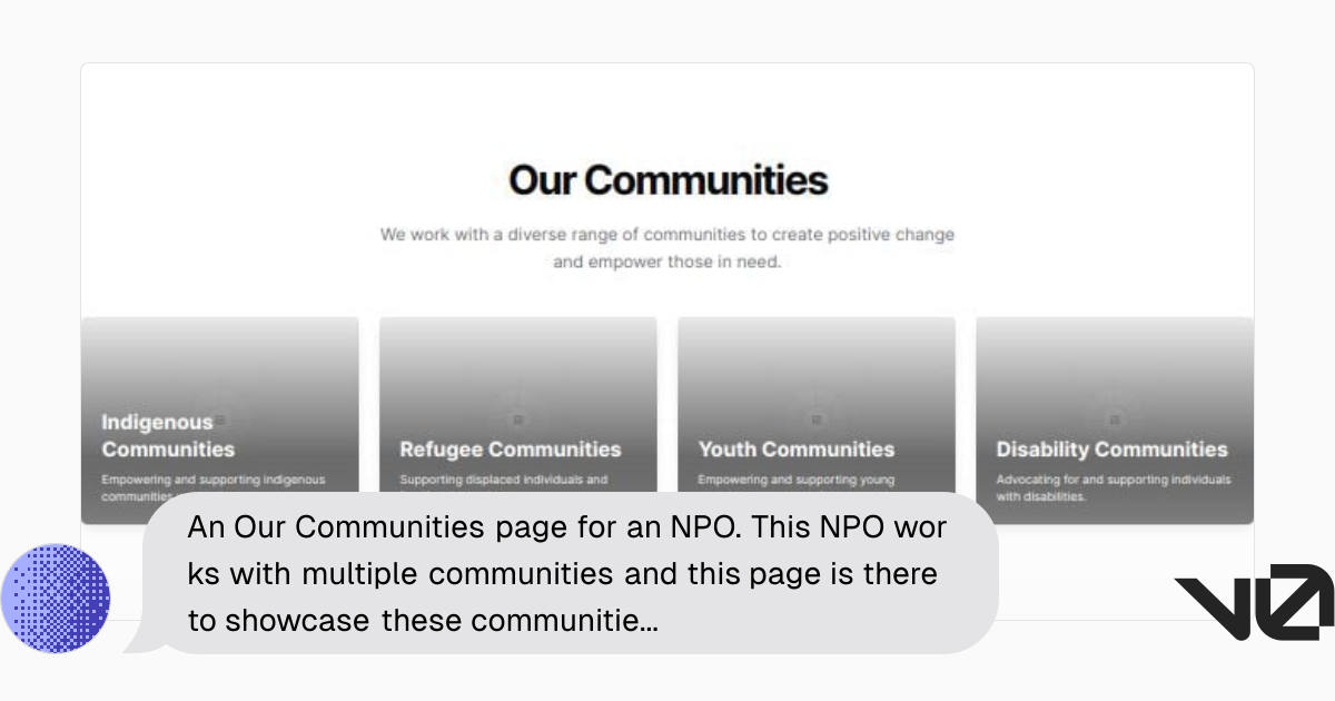 An Our Communities page for an NPO. This NPO works with multiple ...
