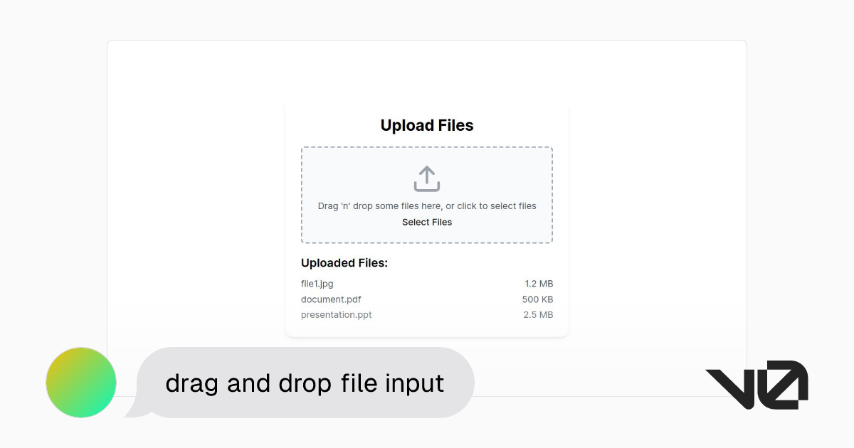 drag and drop file input | A shadcn/ui and v0 generation - v0