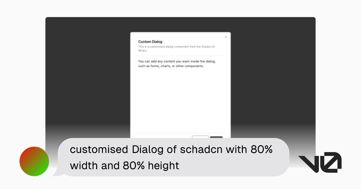 customised Dialog of schadcn with 80% width and 80% height | A shadcn ...