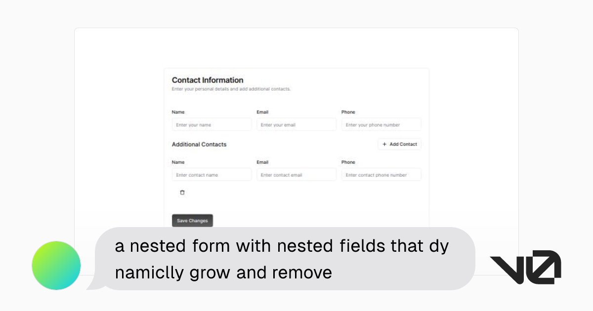 a nested form with nested fields that dynamiclly grow and remove | A shadcn/ui and v0 generation ...